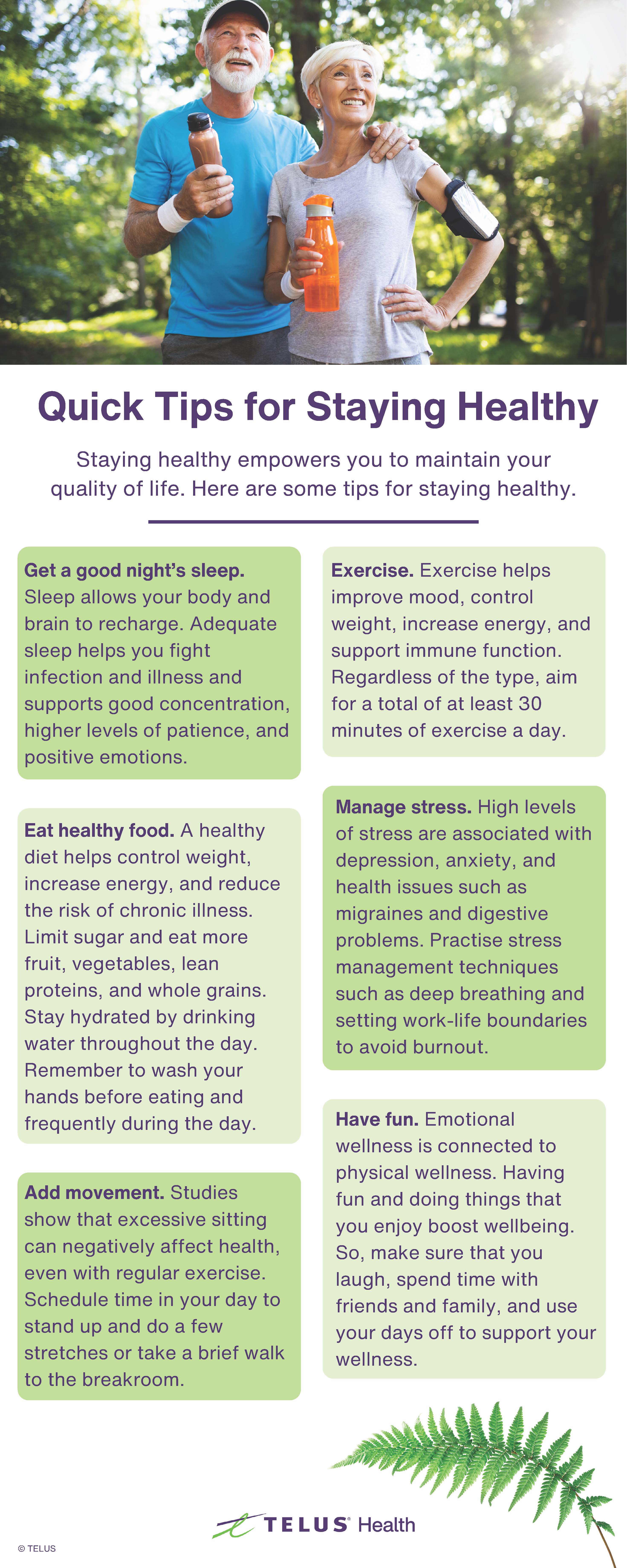 Quick tips for staying healthy (infographic)